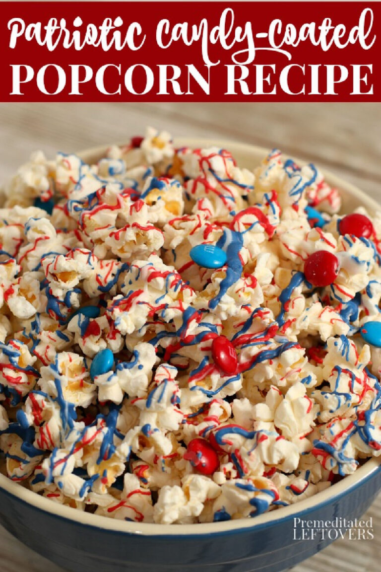 Patriotic Candy Popcorn Recipe with Red & Blue M&Ms