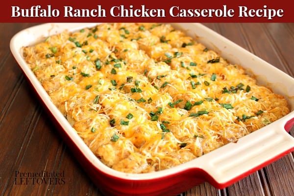 Buffalo Ranch Chicken Casserole Recipe with Tater Tots
