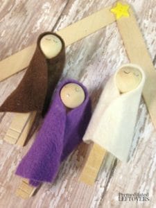 DIY Clothespin Nativity Scene Tutorial with a Popsicle Stick Stable