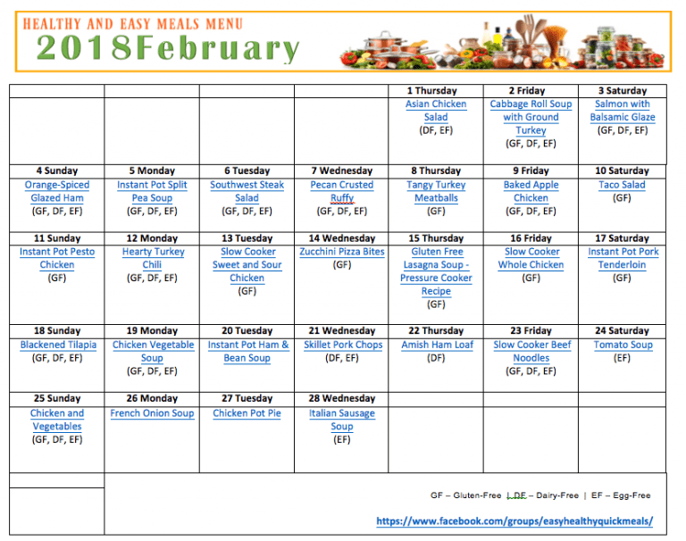 Healthy Dinner Menu for February - Premeditated Leftovers™