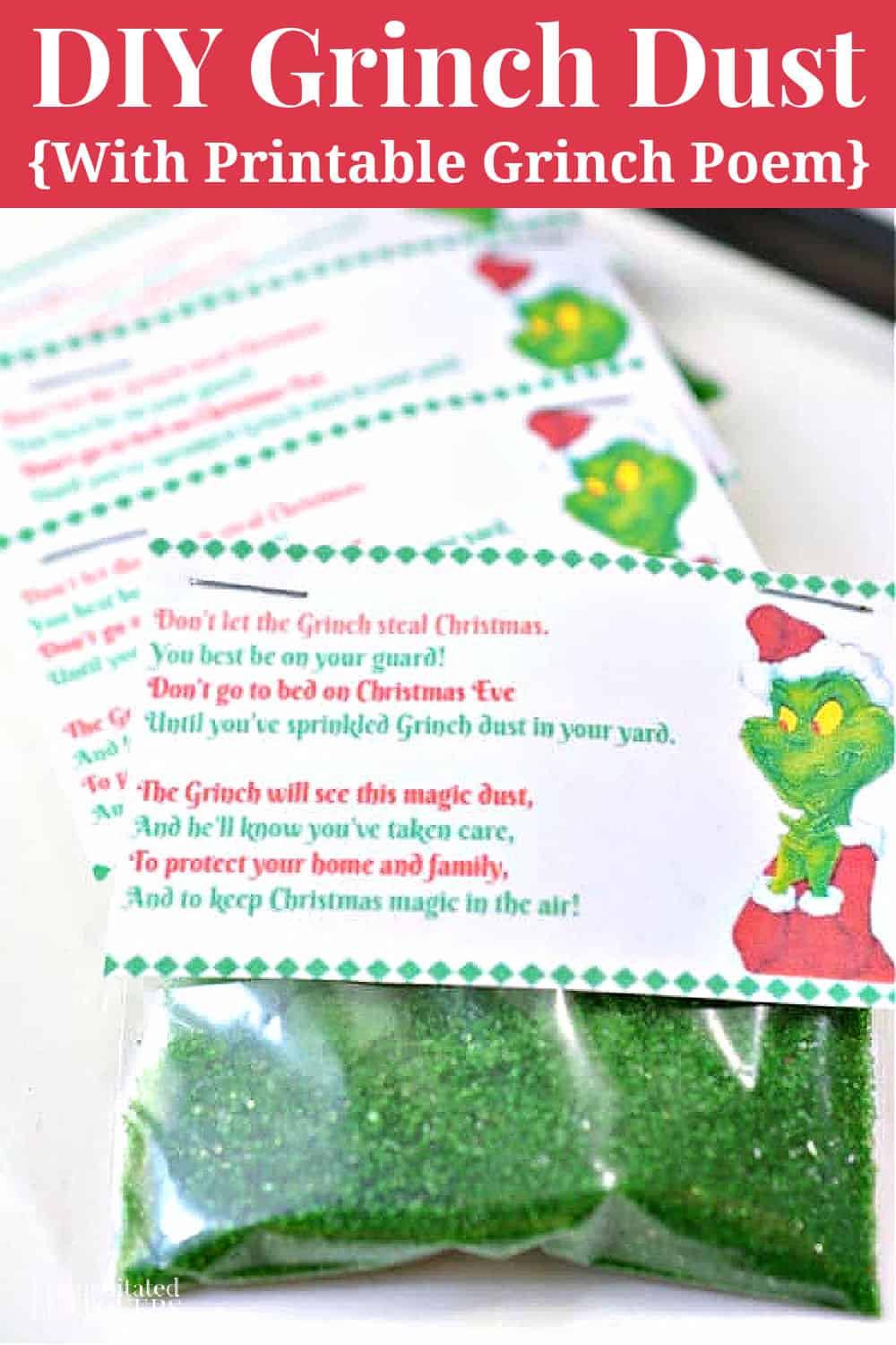 Grinch Dust with Free Printable Grinch Dust Poem